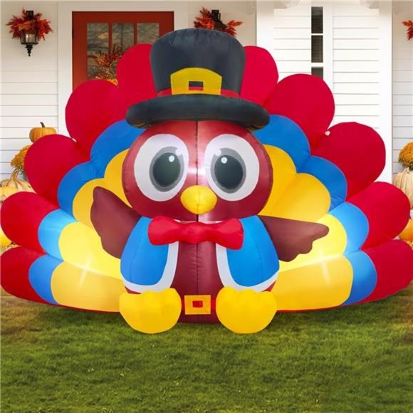 Holiday | 8 Ft Inflatable Turkey Thanksgiving Decor With Colorful Big ...
